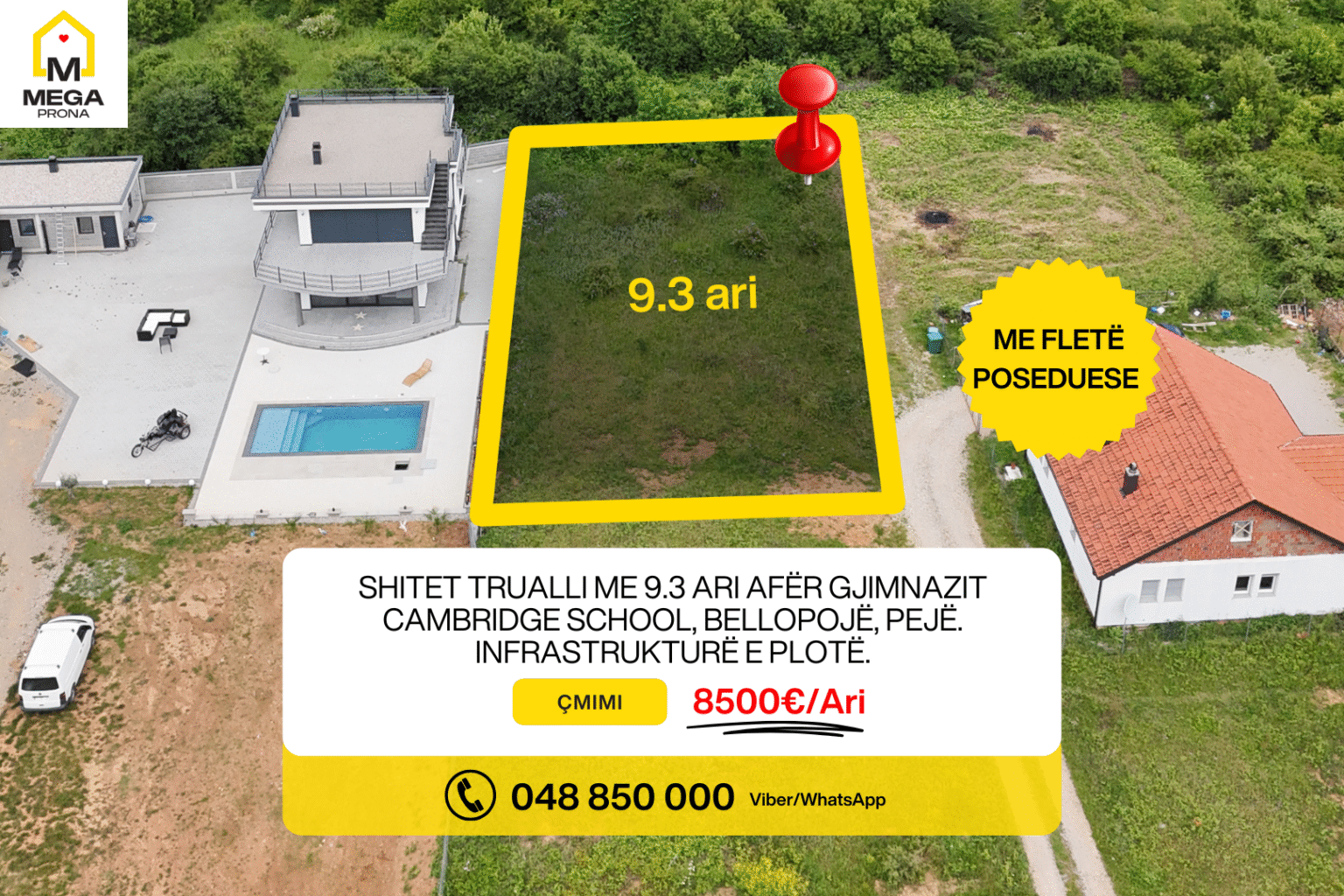 Trualli në shitje në Bellopojë, Pejë – 9.3 ari – MEGA PRONA